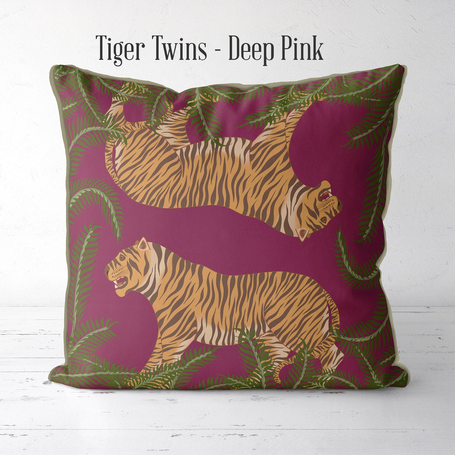 Tiger Throw Pillows, Tiger Pillow Cover, Blue Tropical Designer Pillow ...