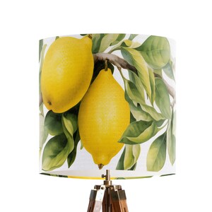 William Morris Style LEMON TREE Drum Lampshade, Printed Fabric Table ...