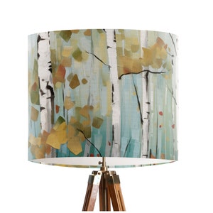 Birch Trees Woodland Drum Lampshade, Nordic Forest, Scandic Cabin Decor ...