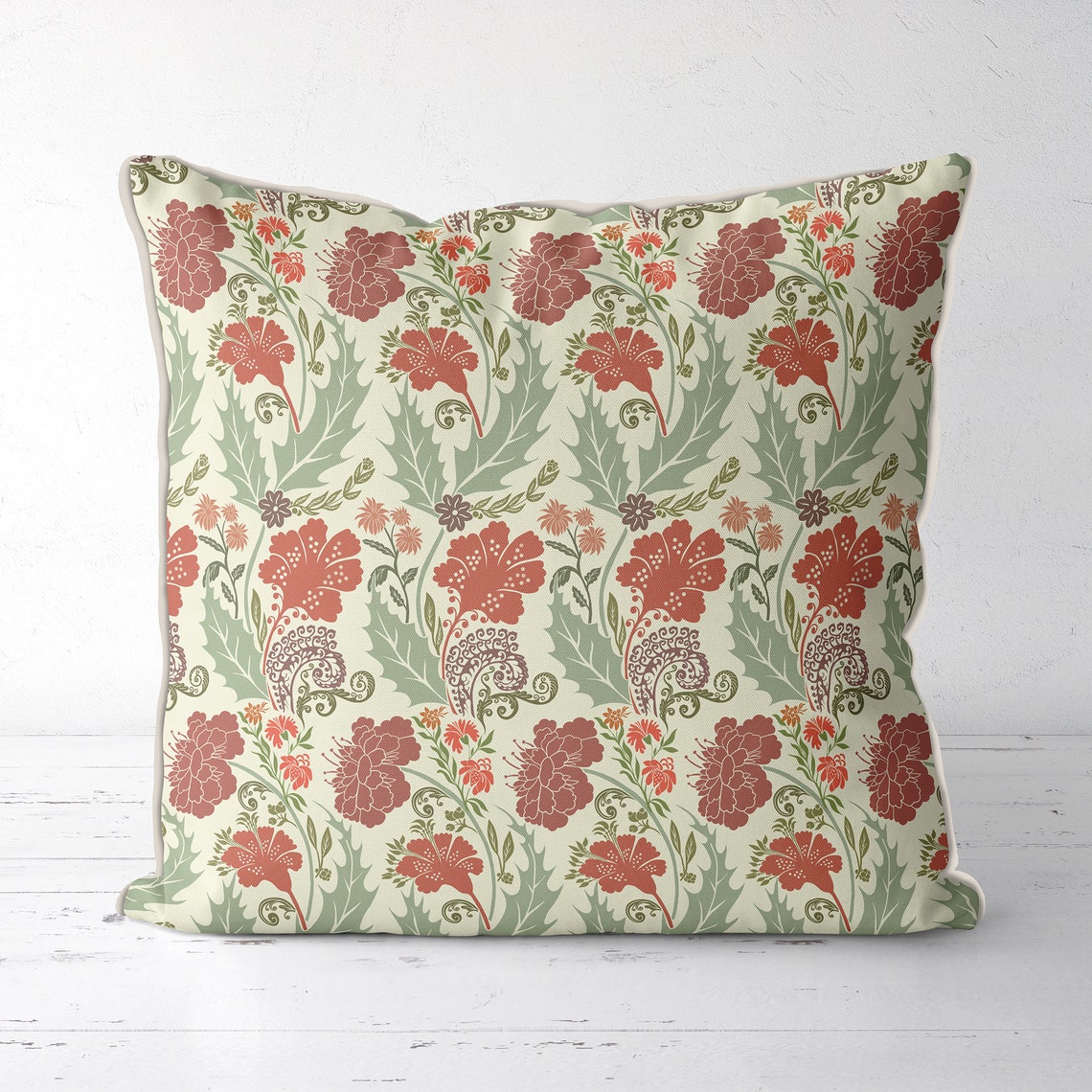 Summer Floral modern English Country house pillow cover | Etsy