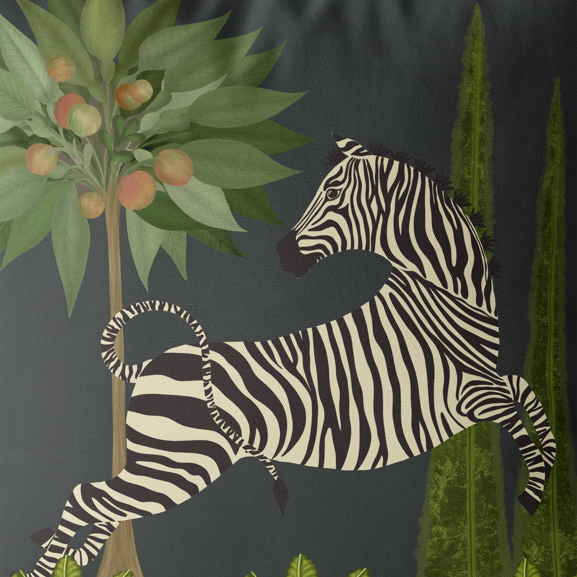 Zebra Throw Pillow Cover, Jade Green Tropical Designer Pillow Cover ...
