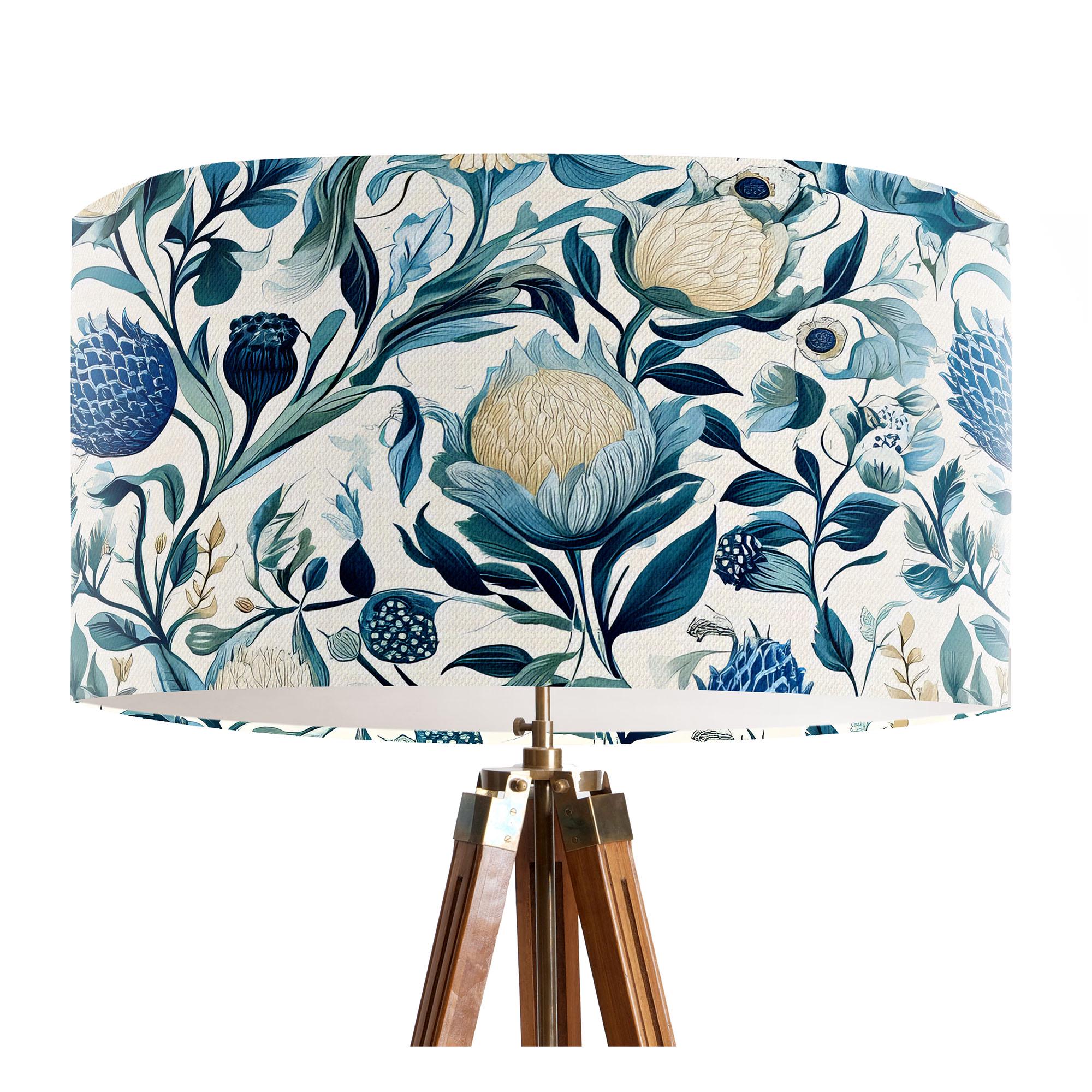 Modern Blue Floral Lampshade, Bold Contemporary Fresh Floral Design ...