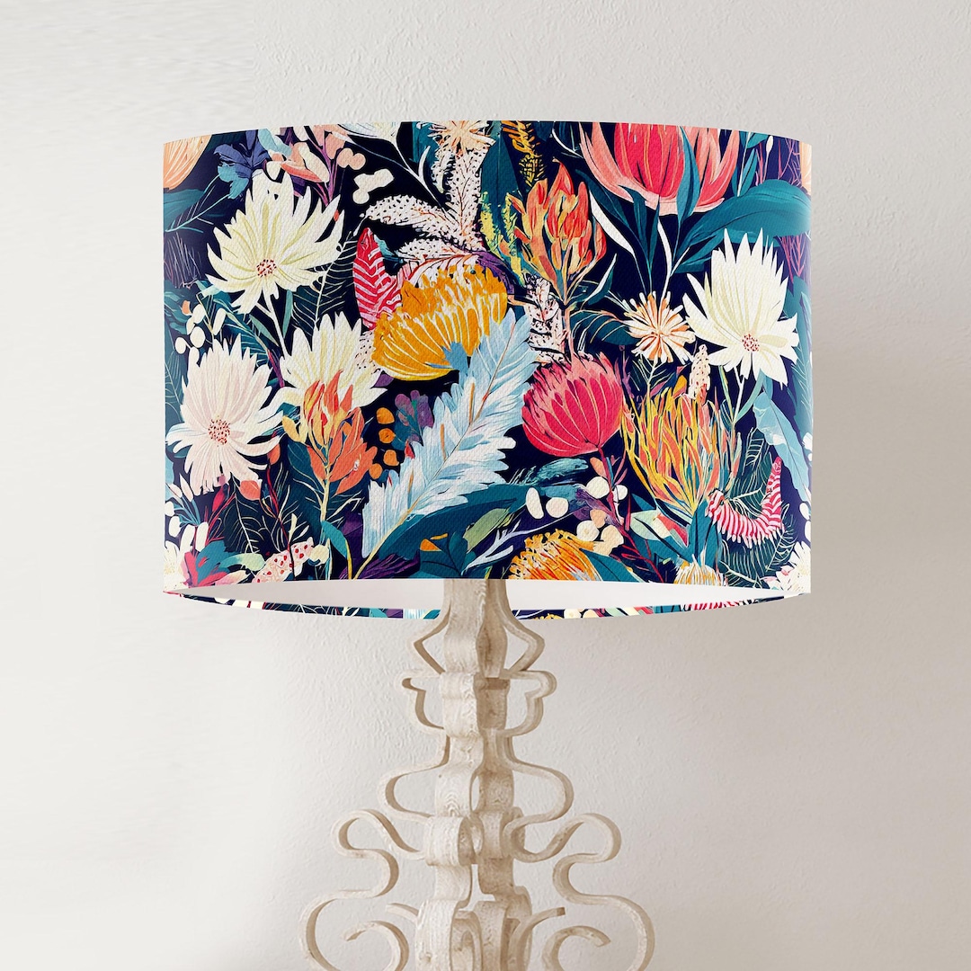 Modern Colourful Floral Lampshade, Bold Contemporary Fresh Floral ...
