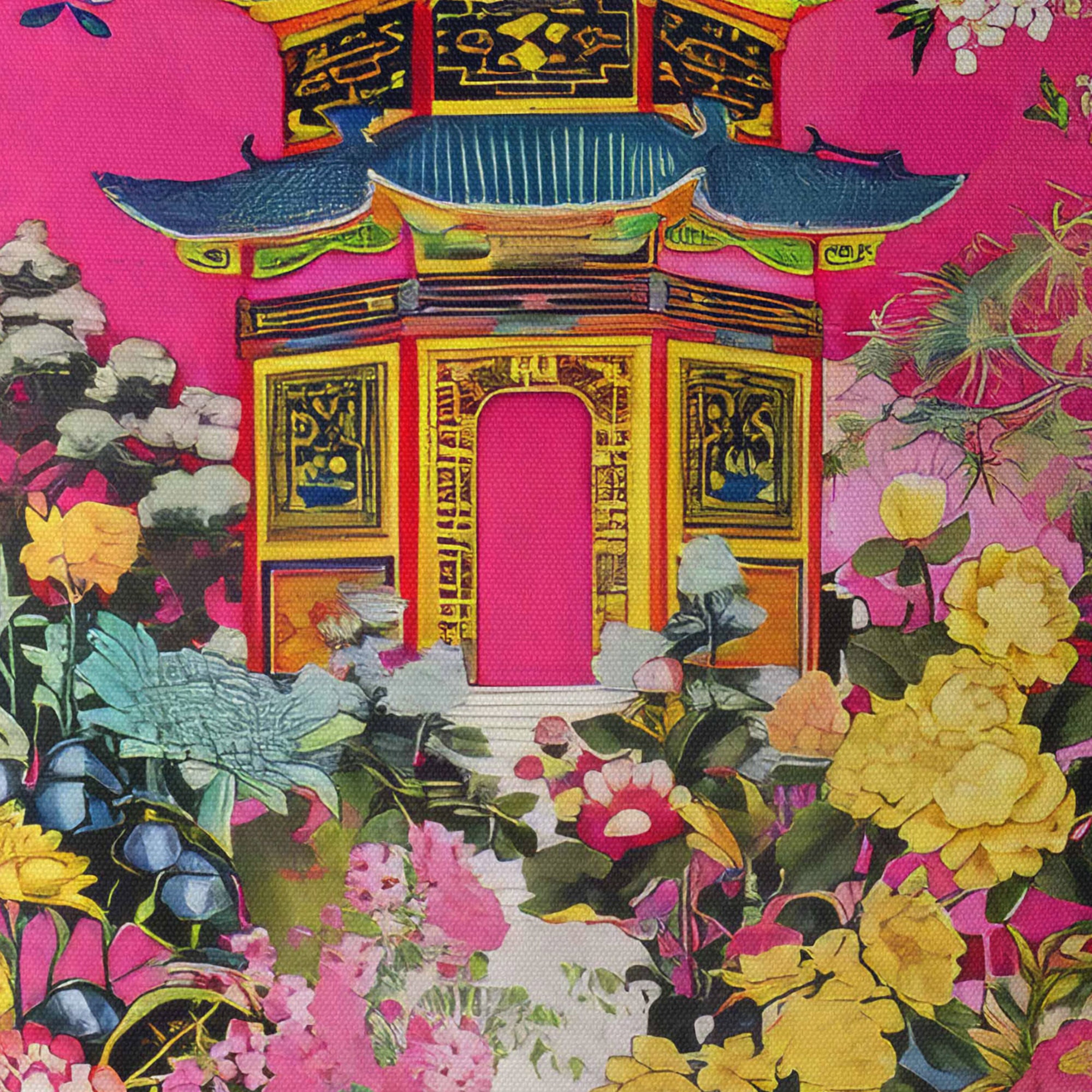 Chinoiserie Pagoda Pillow Cover, Bright Pink Asian Decor - Etsy