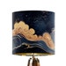 Dark Blue and Gold Lampshade, Cloud Design for Bedroom Decor, Printed ...