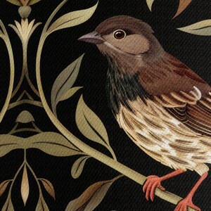 William Morris Style Lampshade, Thrush Birds on Floral Pattern ...
