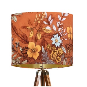 Rust Floral Lamp Shade, Autumn Toned Burnt Orange Terracotta Earth ...