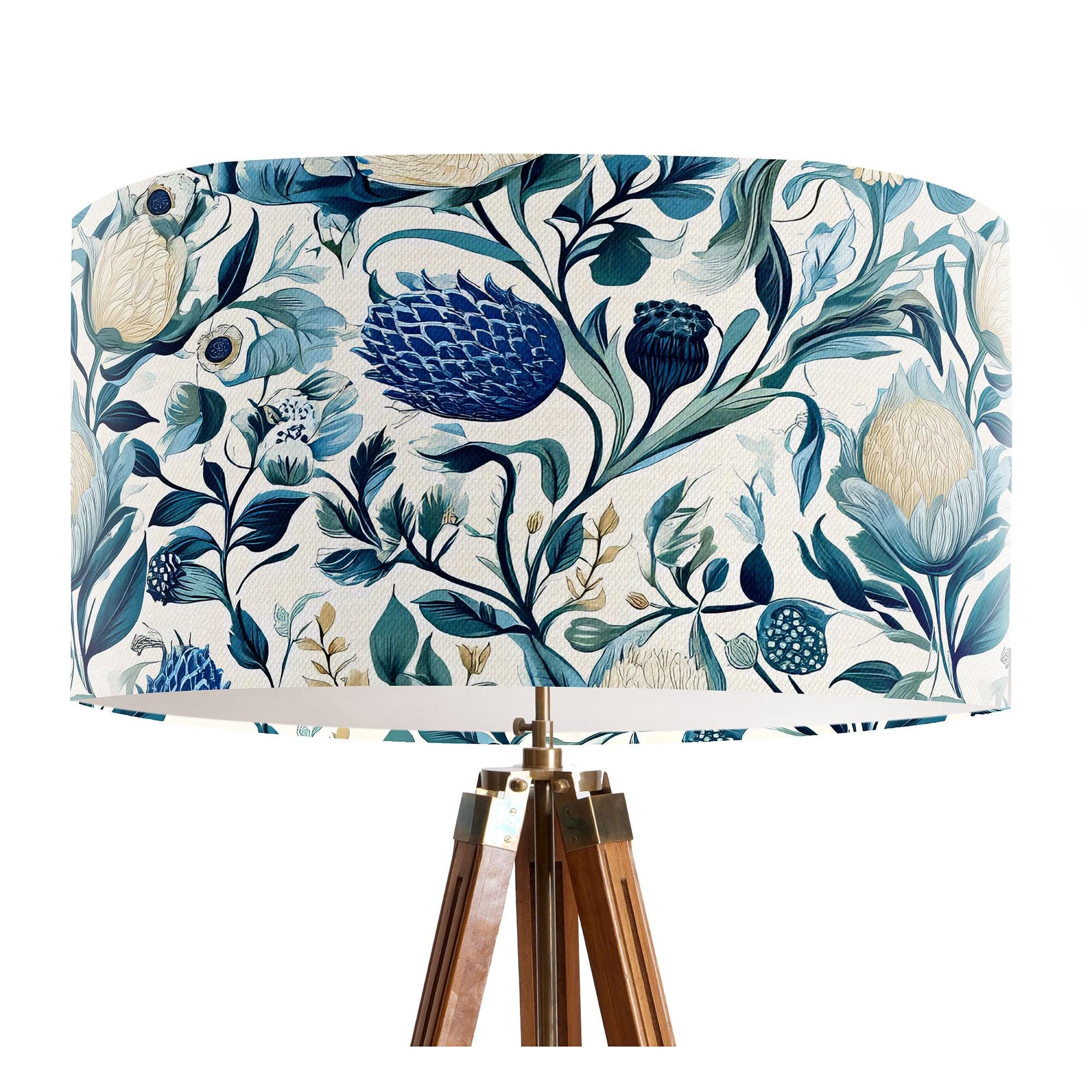 Modern Blue Floral Lampshade, Bold Contemporary Fresh Floral Design ...