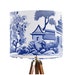 Oriental Lampshade, Blue and White Chinese Pagoda Printed Lampshade ...