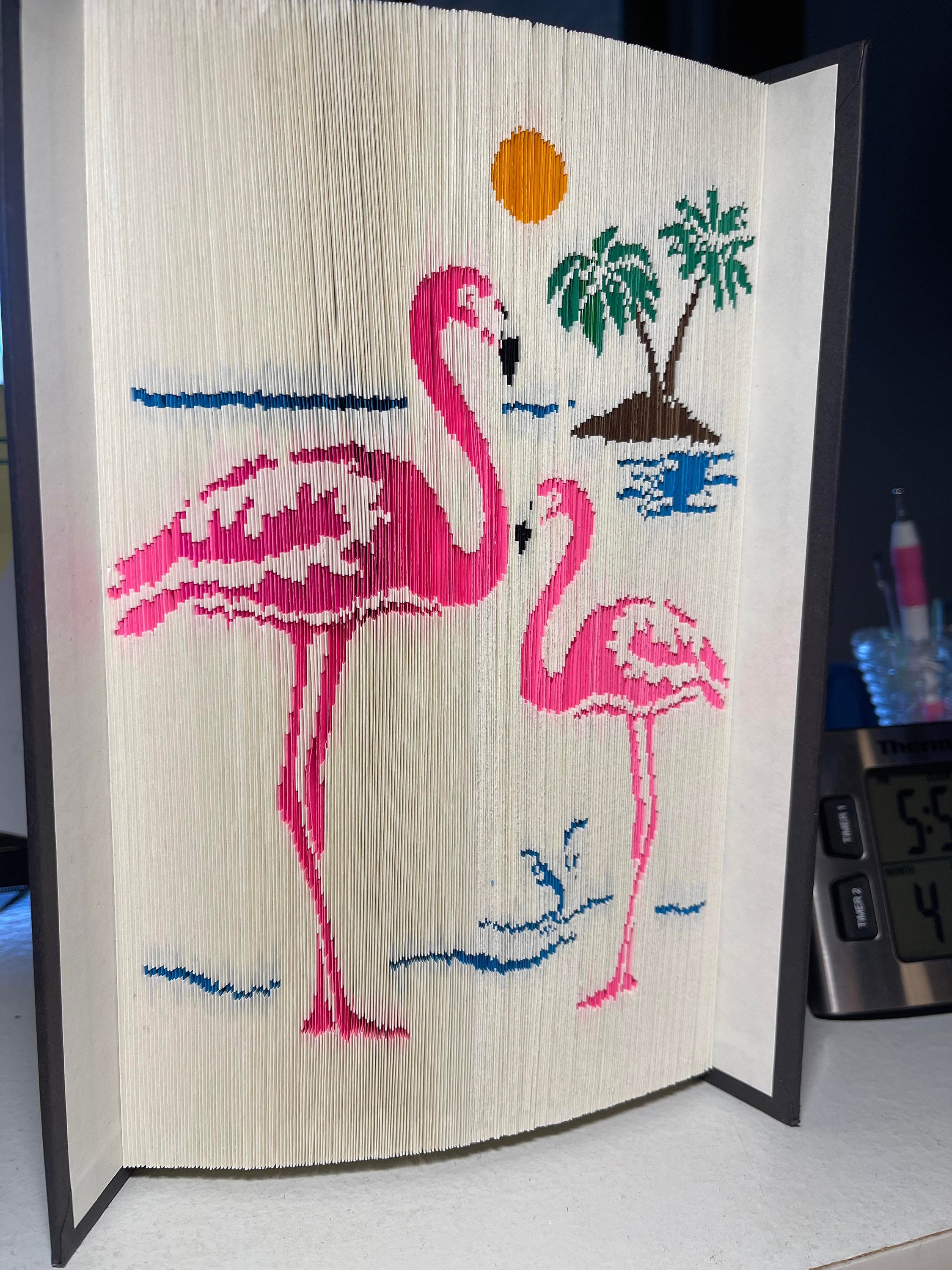 Flamingo Cut & Fold Book Folding Pattern - Etsy