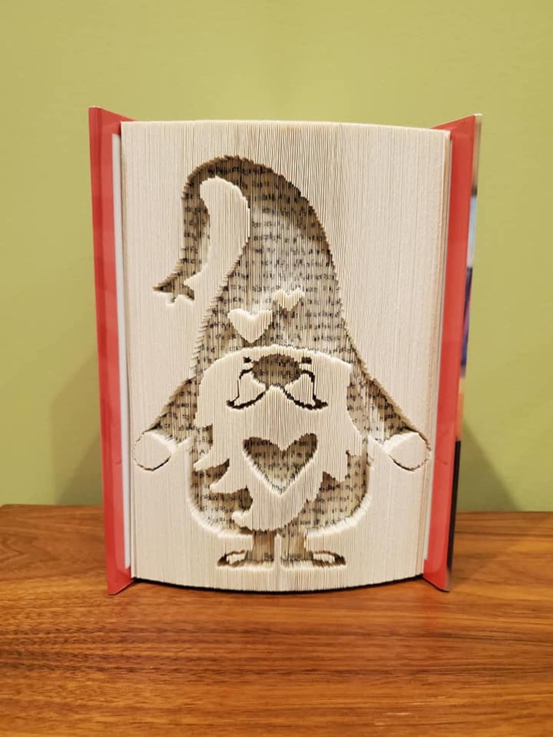 Gnome Hearts Cut and Fold Book Fold Pattern - Etsy