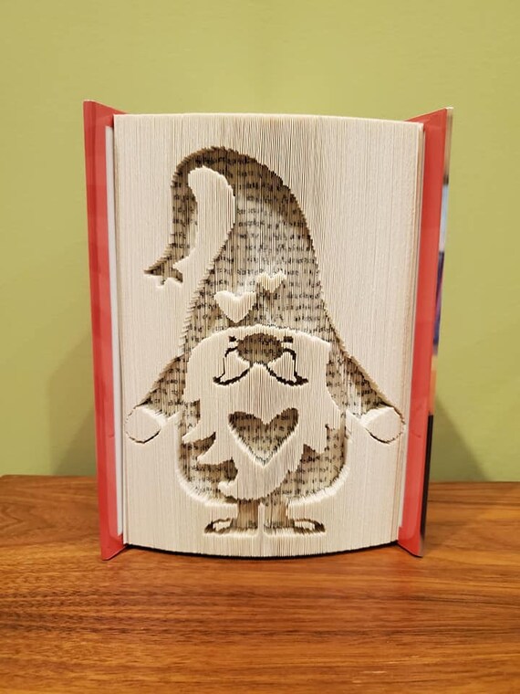 Gnome Hearts Cut and Fold Book Fold Pattern | Etsy