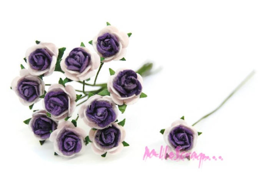 Purple Roses, Paper Roses, Flower Embellishment, Scrapbooking Flowers ...