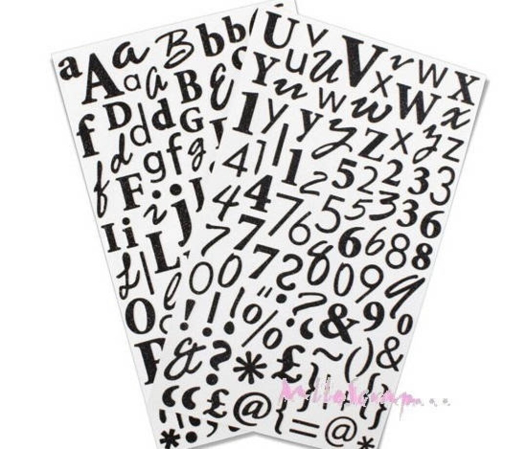 Alphabet Stickers Black Stickers Dovecraft Stickers - Etsy