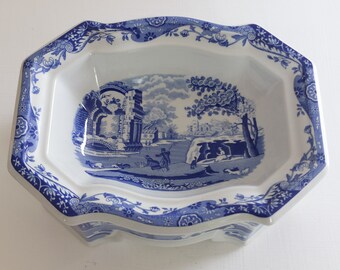 Rare Collectible Spode blue Italian Signature Collection LARGE Dog Pet ...