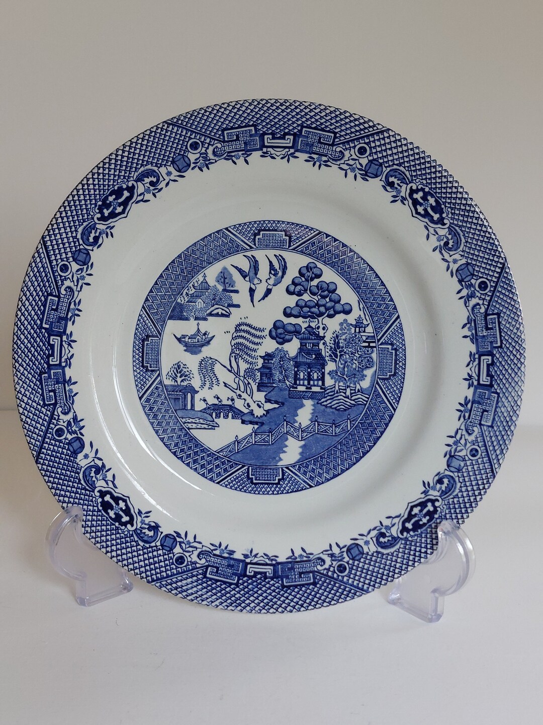 Vintage "barratts of Staffordshire" Pottery Willow Large 10" Dinner ...