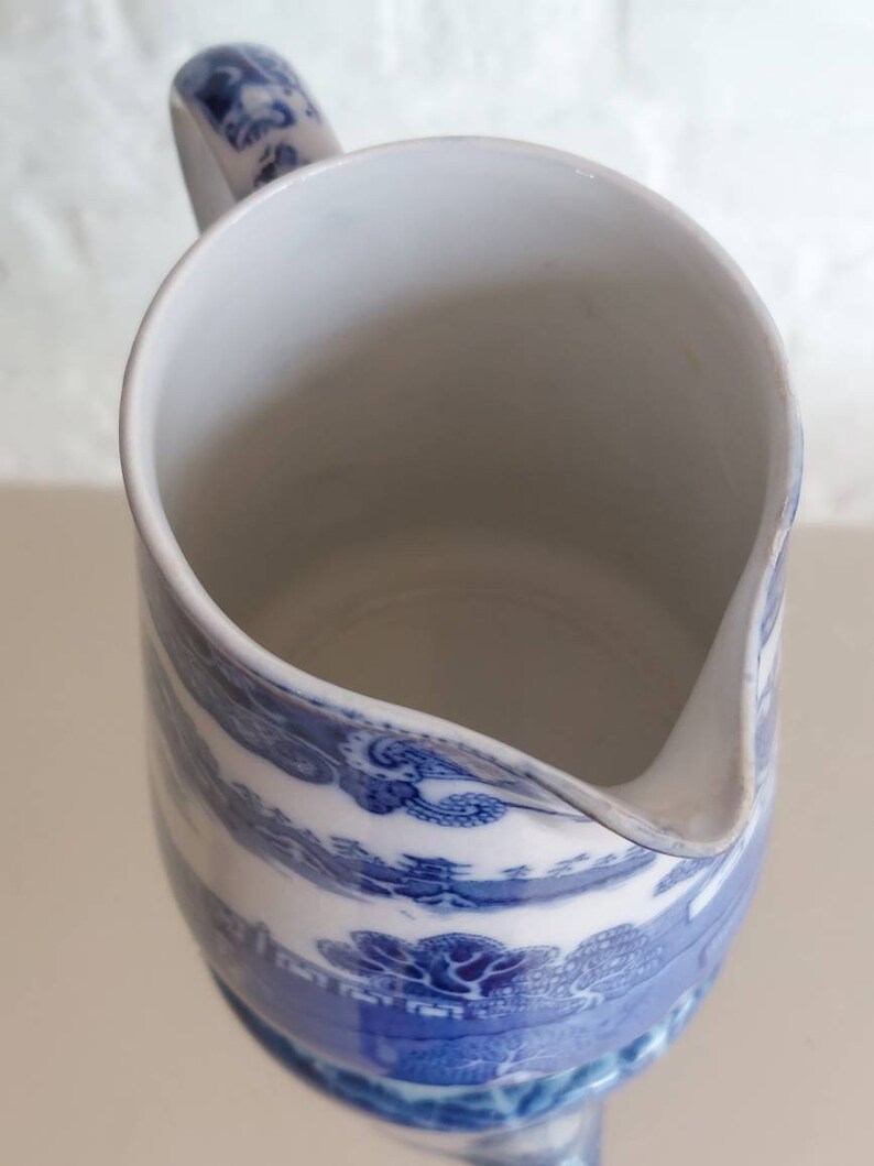 Antique Maling Pottery Blue & White Willow Pattern Small Jug - Etsy UK