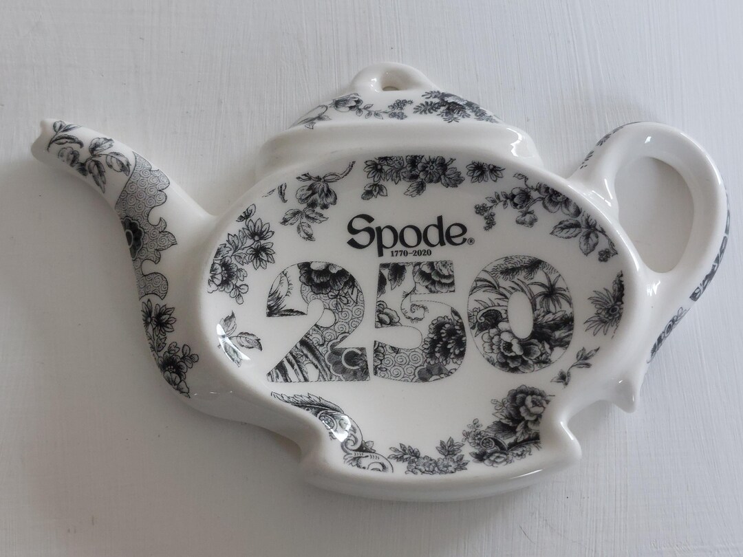 Very Rare Spode 250th Anniversary Black Italian Tea Bag Tidy- 1770 ...