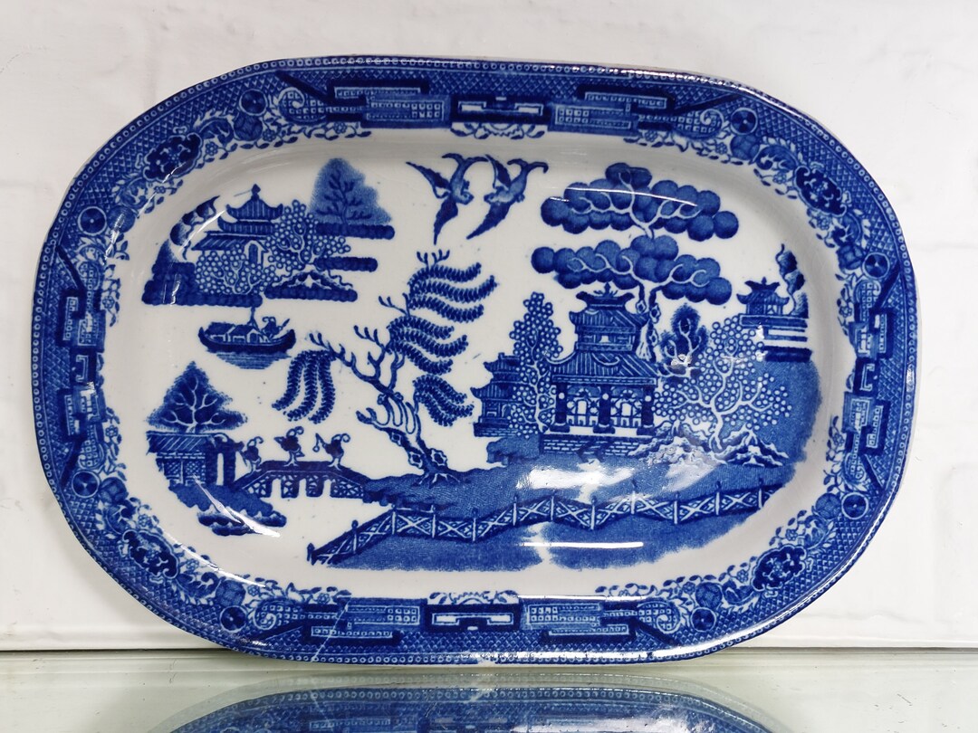 Rare Wedgwood & Co Ltd England willow Pattern Small Dish Plate C1900s ...