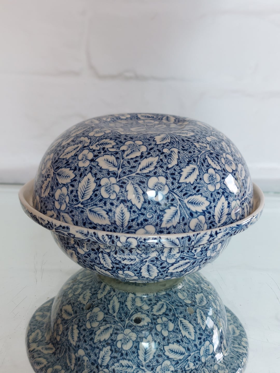 Rare Mason's Crabtree & Evelyn Lidded Soap Dish Blue White Floral ...
