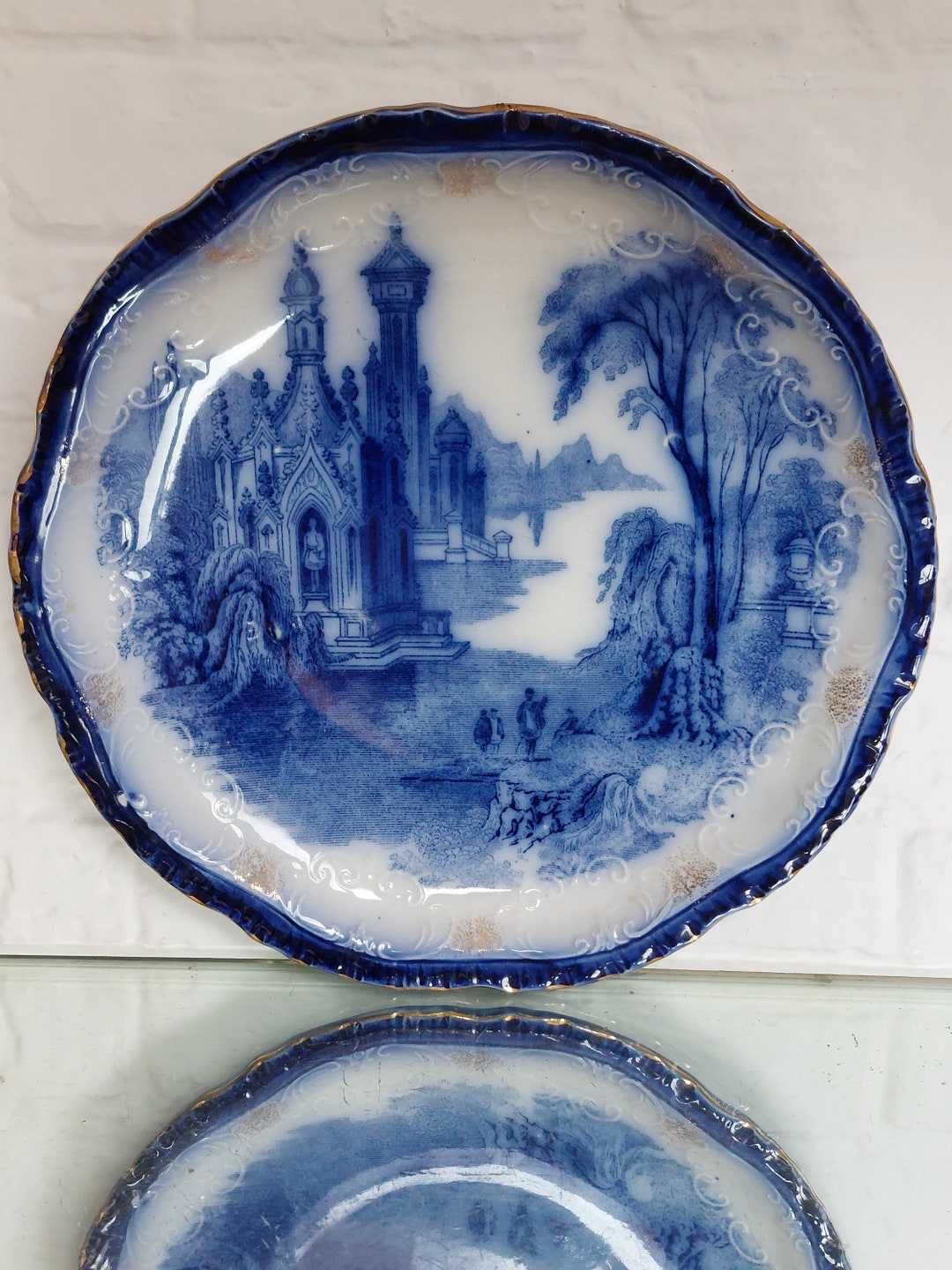 Gorgeous Antique Victorian Flow Blue Large 10" Dinner Plate C1850 - Etsy