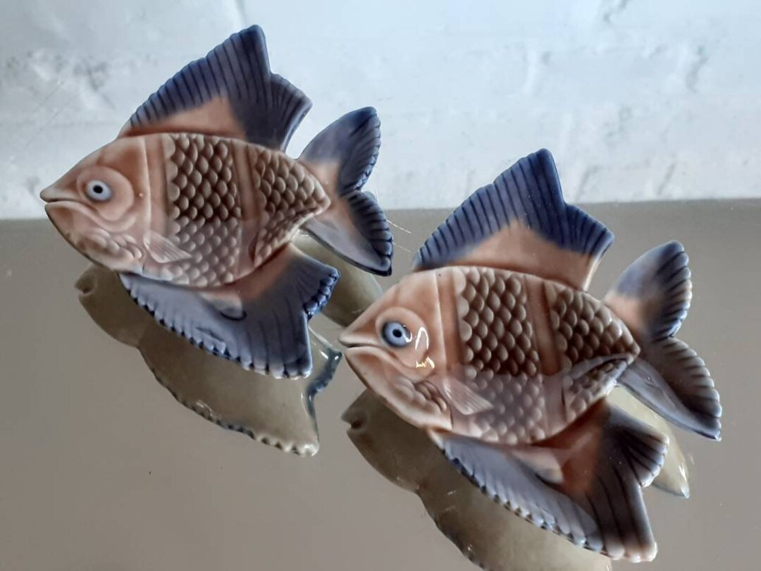 Vintage Wade Pair Porcelain Fish Pin- Salt + Pepper Dishes C1970 - Etsy