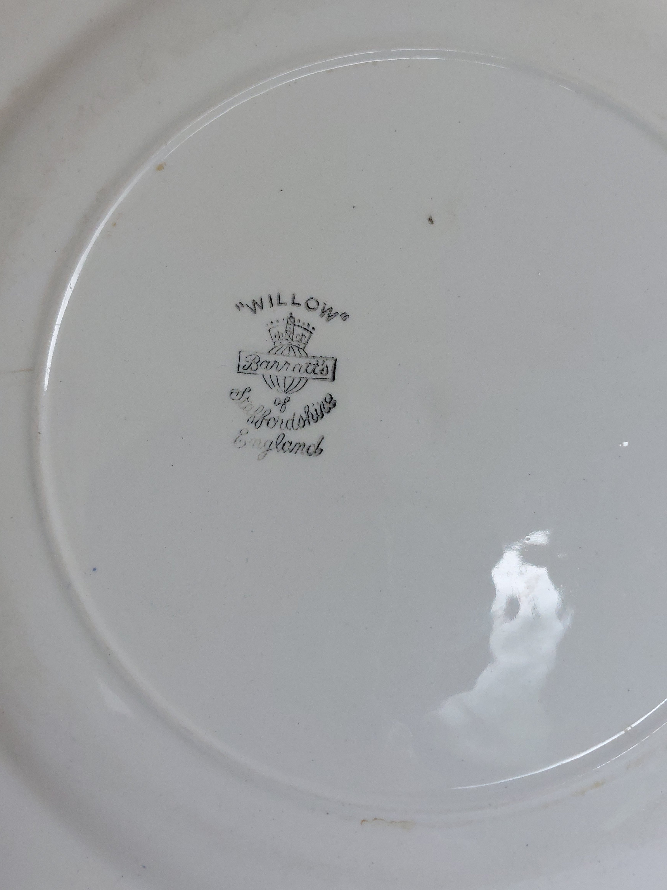 Vintage "barratts of Staffordshire" Pottery Willow Large 10" Dinner ...