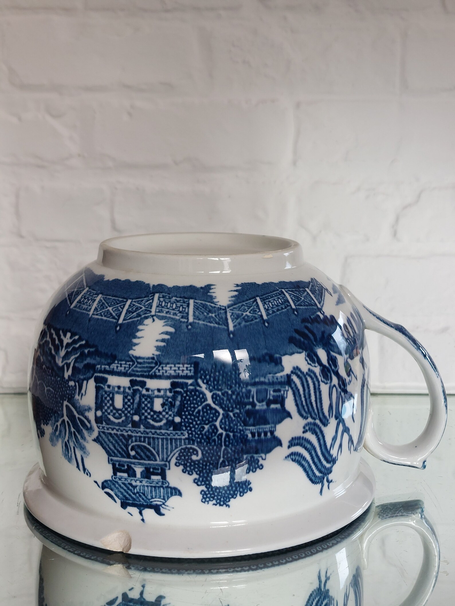 Rare Antique Maling "cetem Ware" Chamber Pot in Willow Pattern C.1920s ...