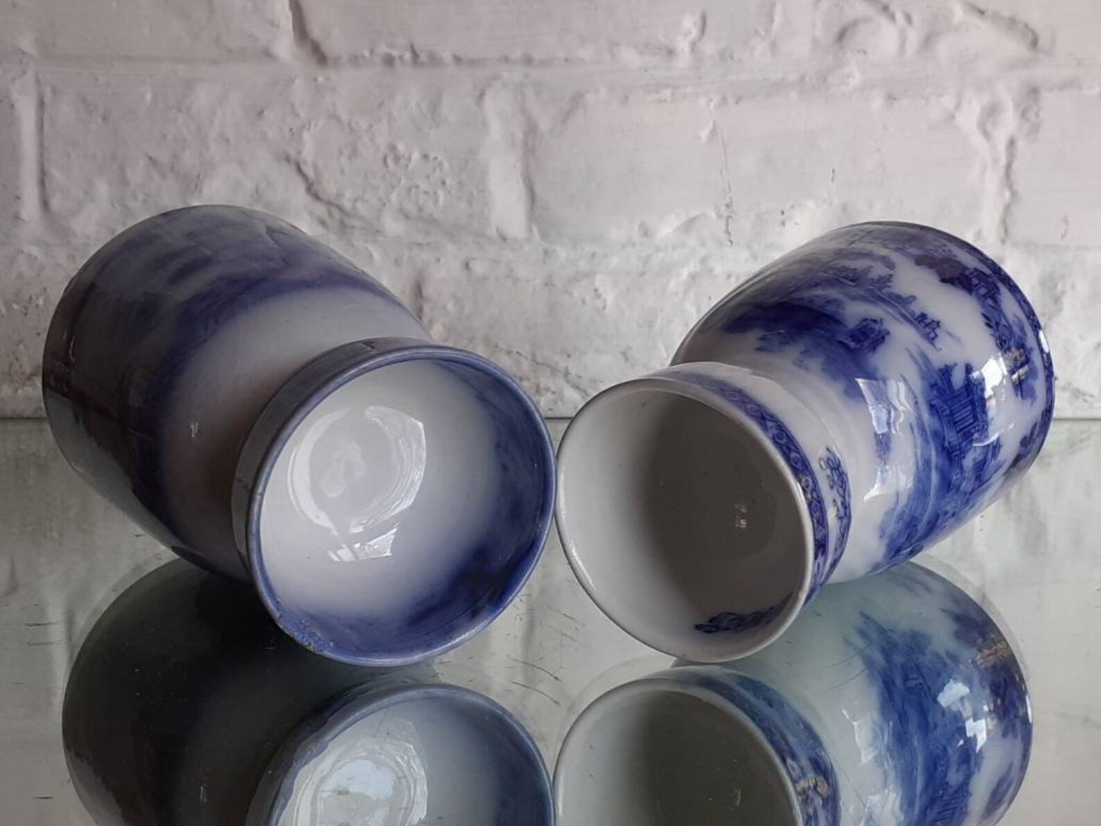 Rare Antique Pair of LARGE Flow Blue Double Egg Cups 1920 - Etsy UK