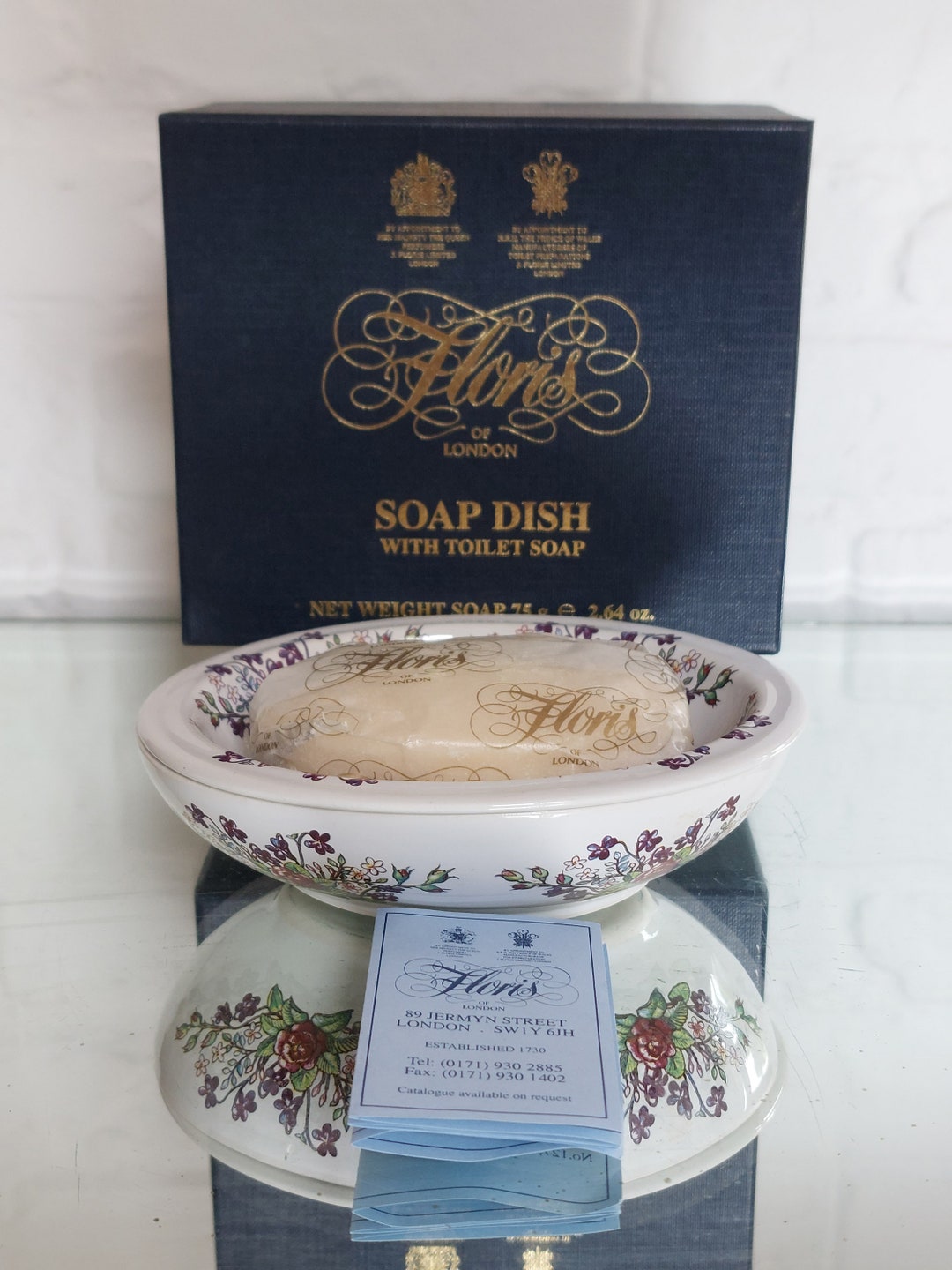 Rare Floris of London Edwardian Two Part Soap Dish- With Soap- Original ...