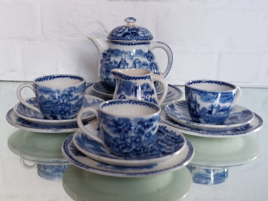 Rare Antique MINIATURE Wedgwood Etruria "landscape" 14 Pieces Tea Set ...