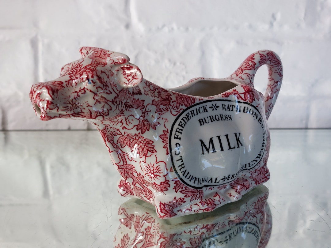 Frederick Rathbone Burgess Cow Creamer Milk Jug Rare Discontinued Red ...