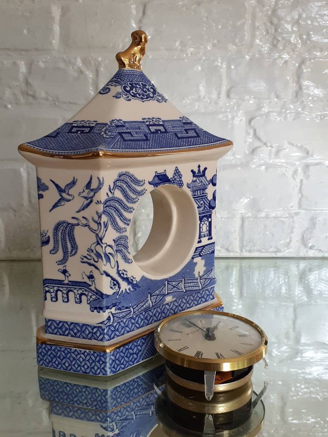 Rare Wedgwood Willow Pattern Mantle Clock Danbury Mint | Etsy