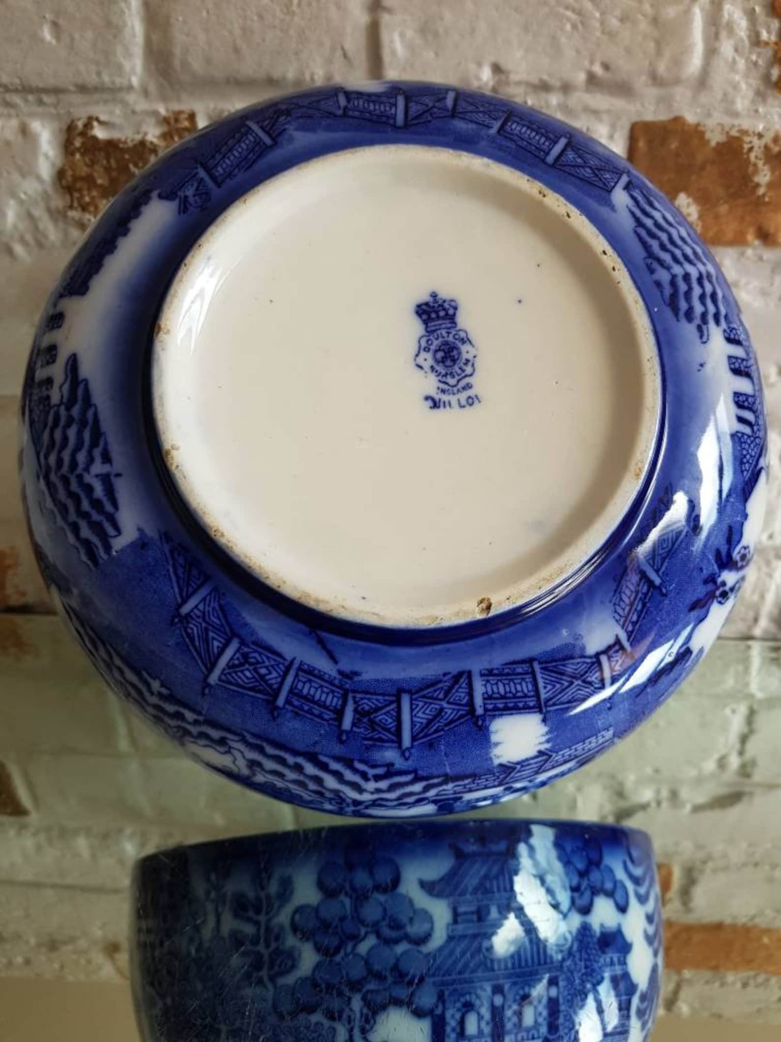 Antique Royal Doulton Willow Pattern Large Bowl | Etsy