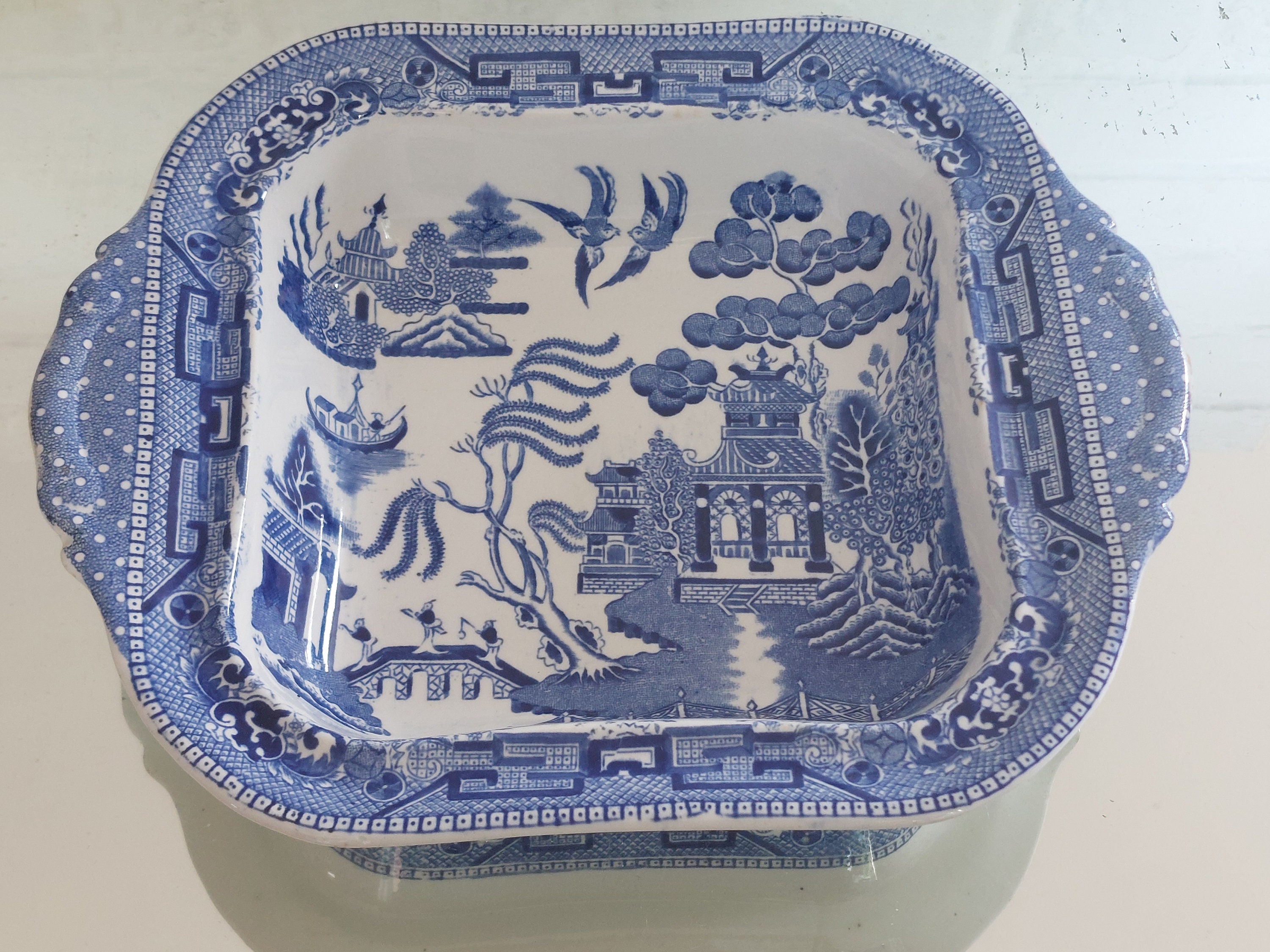 Rare Wedgwood & Co England LARGE Willow Pattern Lidded Tureen- Perfect ...