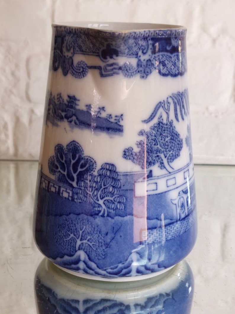 Antique Maling Pottery Blue & White Willow Pattern Small Jug - Etsy UK