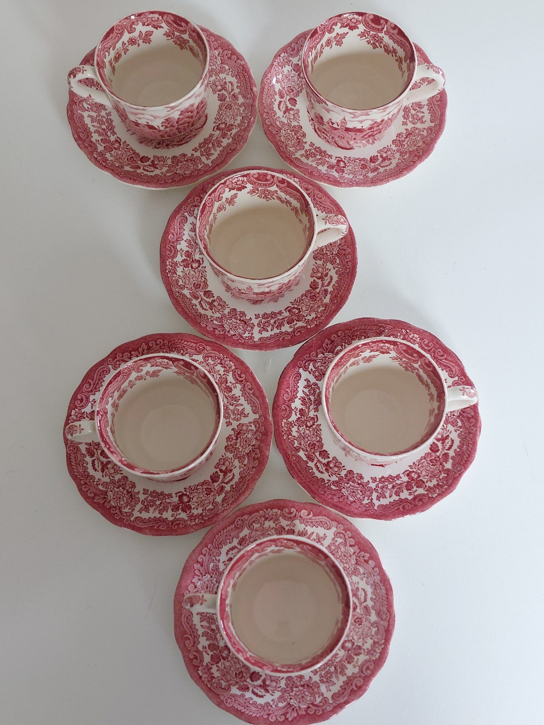 Rare Collectible Palissy 1790 Avon Scenes Pink + White 12 Pieces Set ...