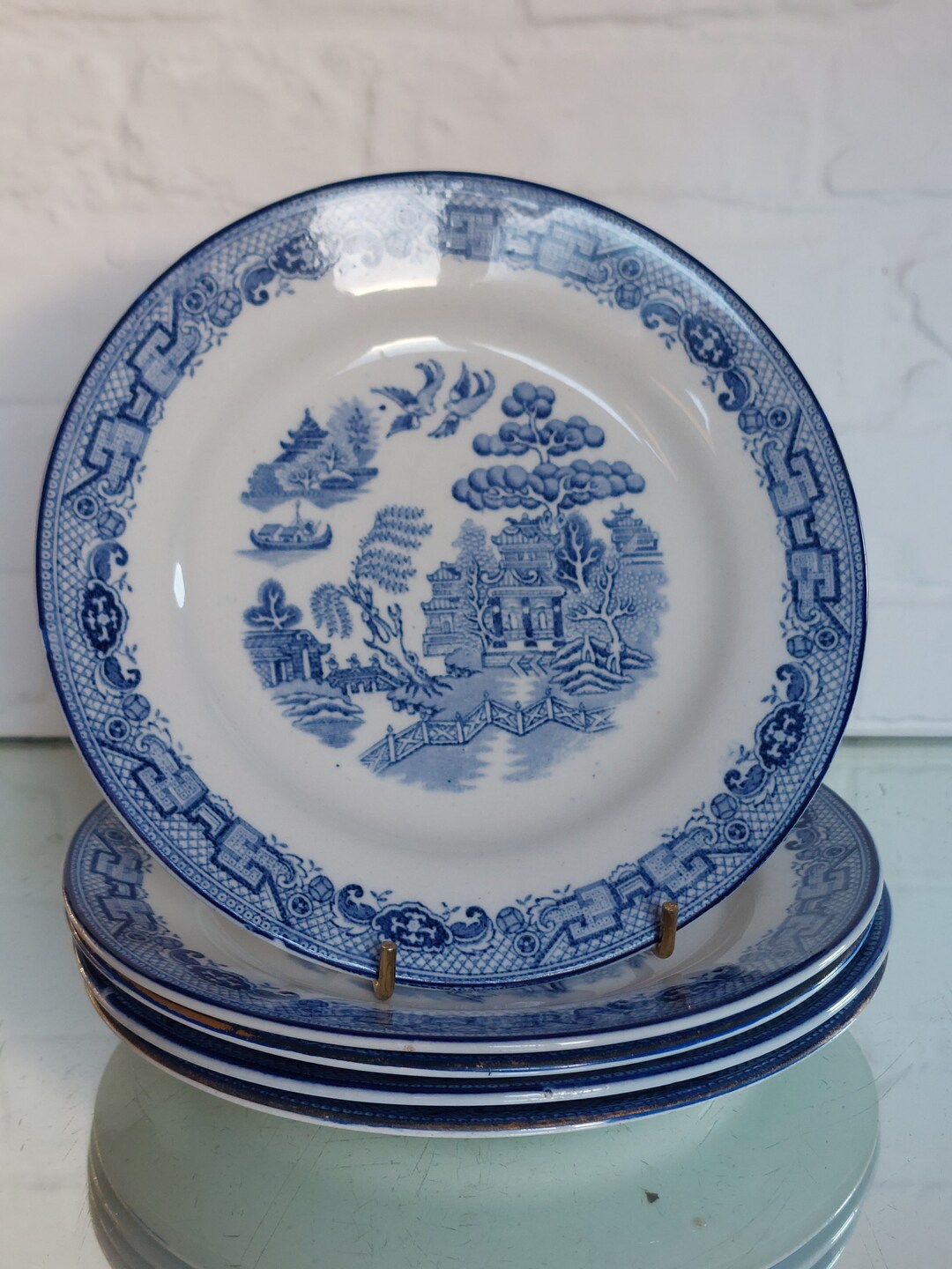 Gibsons & Sons "willow" Pattern Set 5 Side Plates "7" - Etsy