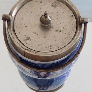 RARE Antique "minton" Flow Blue Willow Pattern Tea Caddy- Canister ...