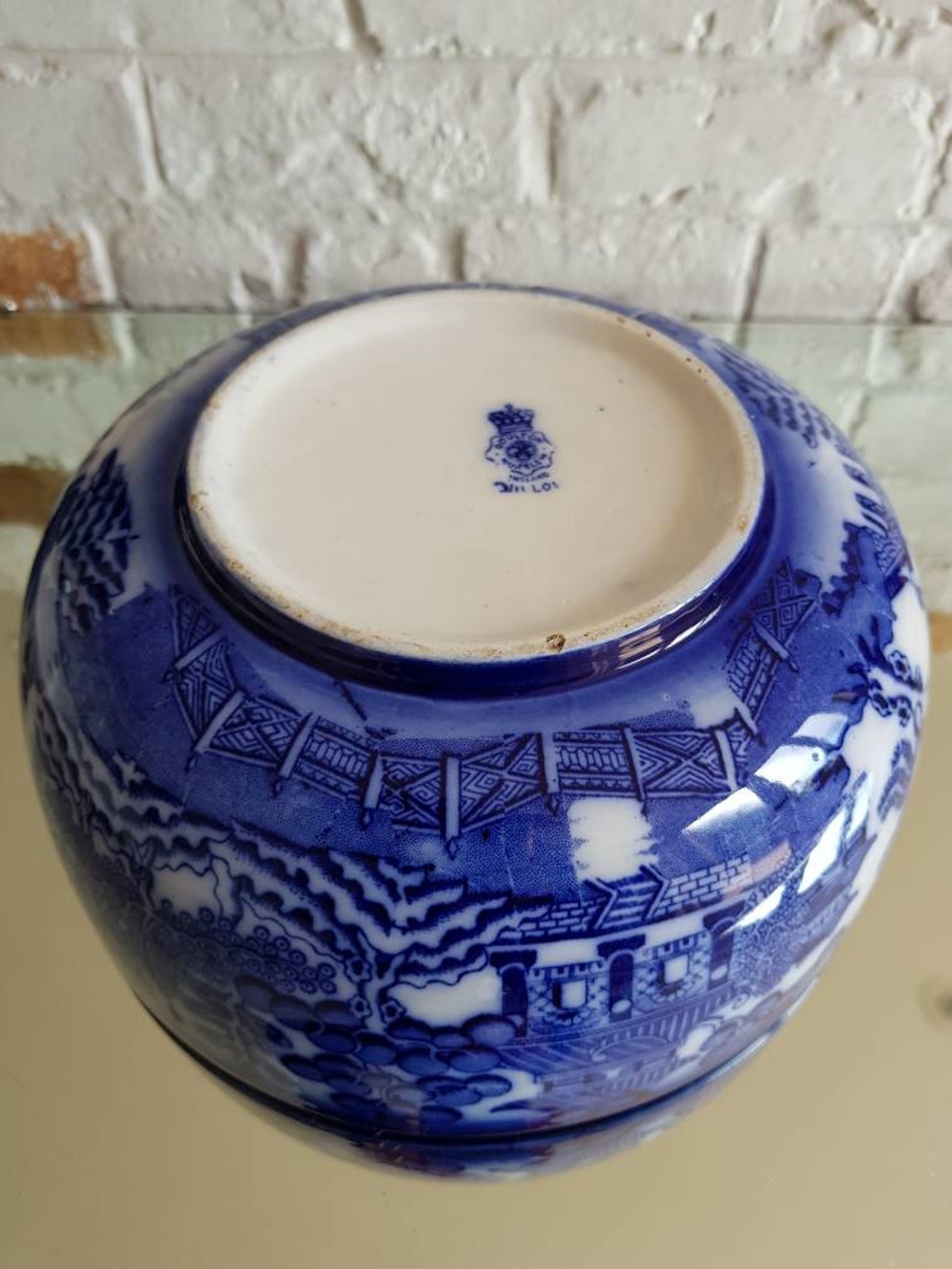 Antique Royal Doulton Willow Pattern Large Bowl | Etsy