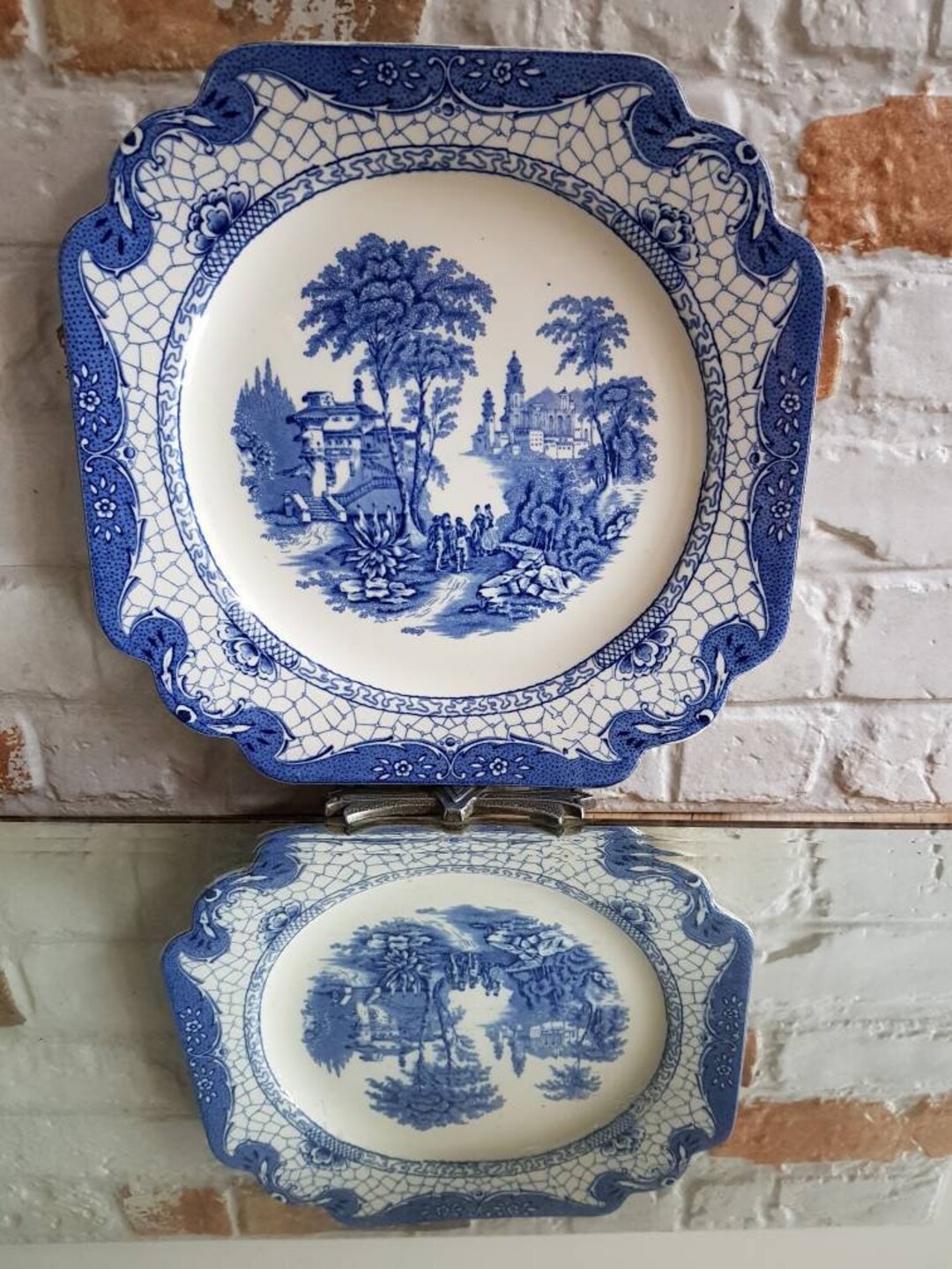 Vintage Adams England "landscape" Large Octagonal Plate! 9.5" - Etsy