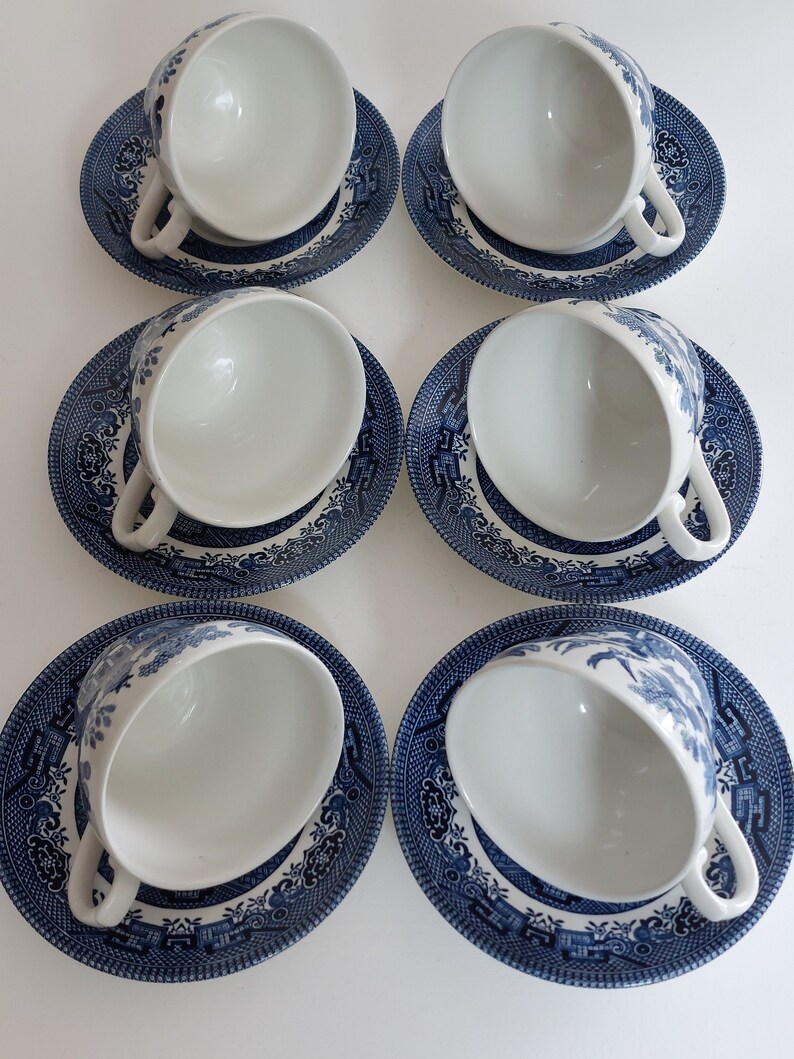 Churchill England "willow" Pattern 12 Pieces Coffee/ Tea Set- Perfect ...