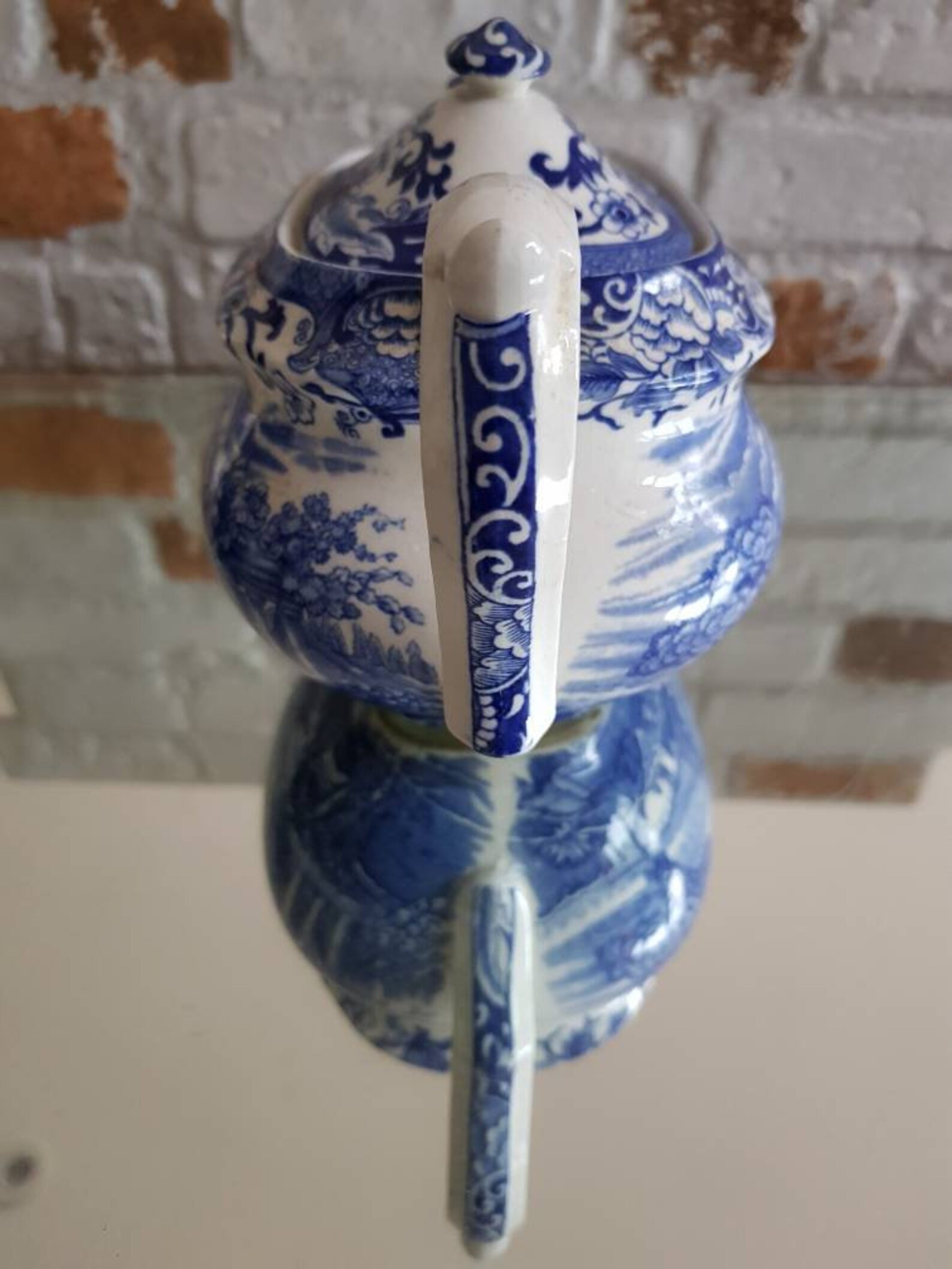 RARE booths Ceramic Teapot old Blue - Etsy