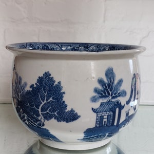 Rare Antique Maling "cetem Ware" Chamber Pot in Willow Pattern C.1920s ...