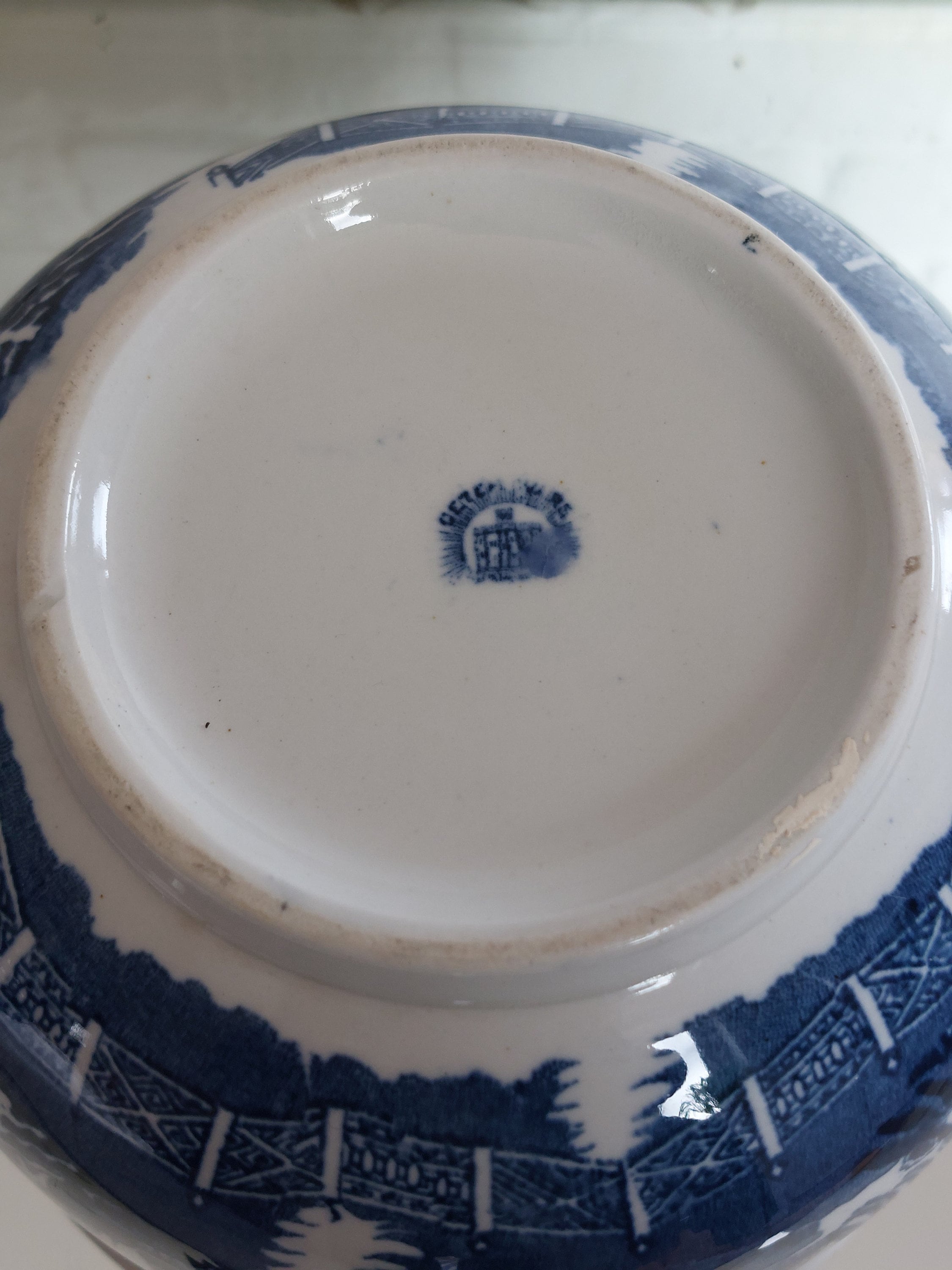Rare Antique Maling "cetem Ware" Chamber Pot in Willow Pattern C.1920s ...