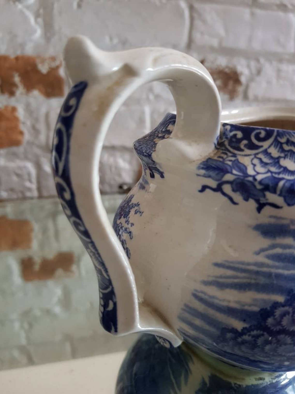 RARE booths Ceramic Teapot old Blue - Etsy