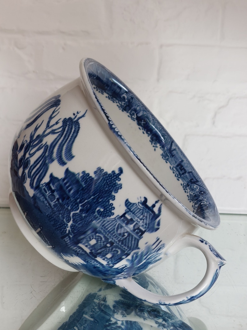 Rare Antique Maling "cetem Ware" Chamber Pot in Willow Pattern C.1920s ...