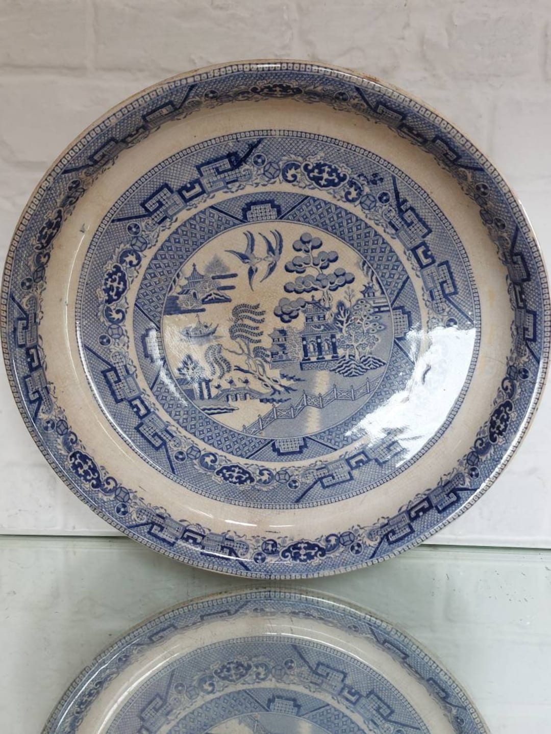 Willow Pattern Antique X LARGE 10.5 Footed Cake Stand C.1840 1900 - Etsy
