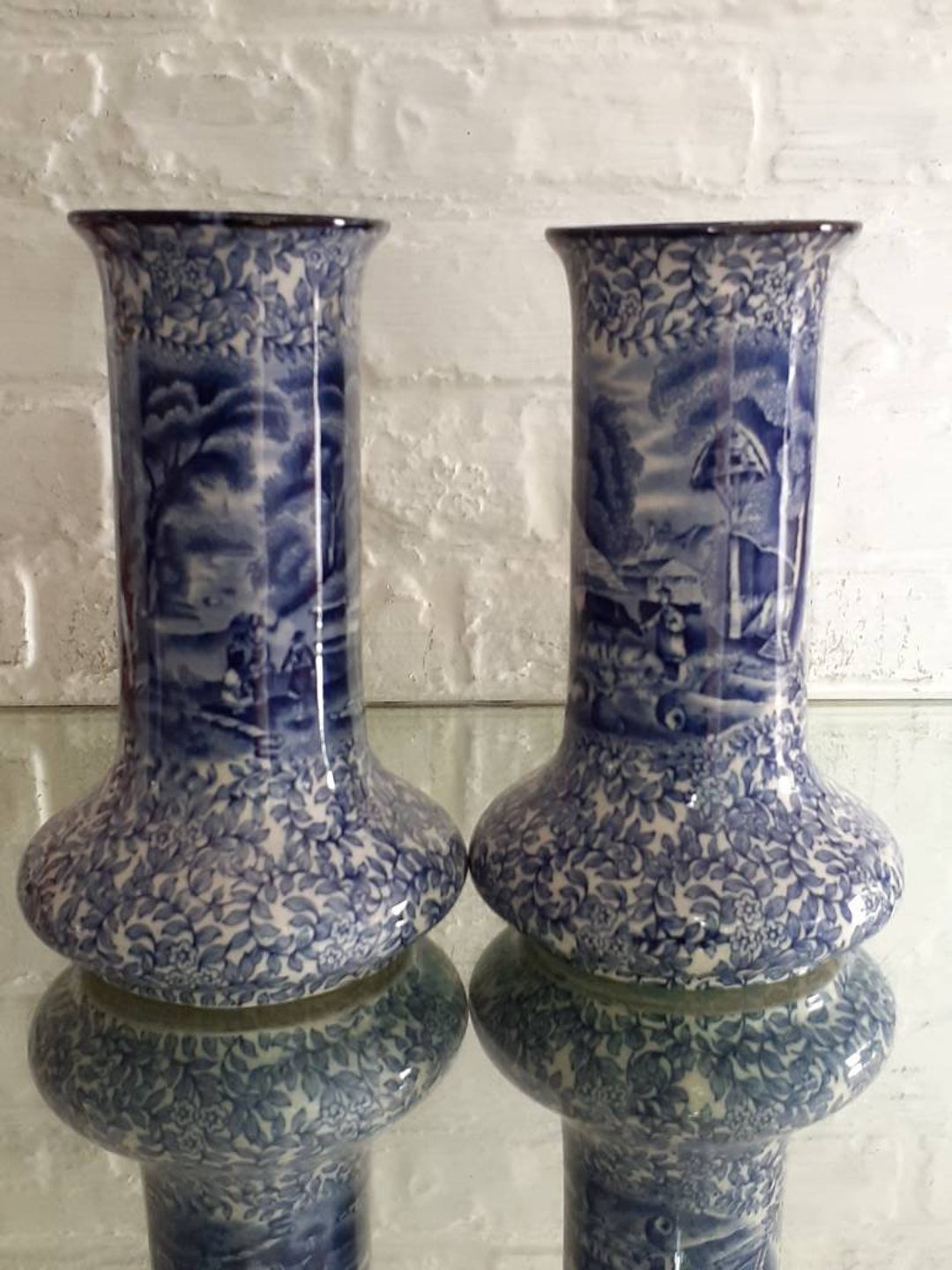 RARE Pair of Vases "ye Olde Foley Ware" by James Kent Fenton- 6" Tall ...