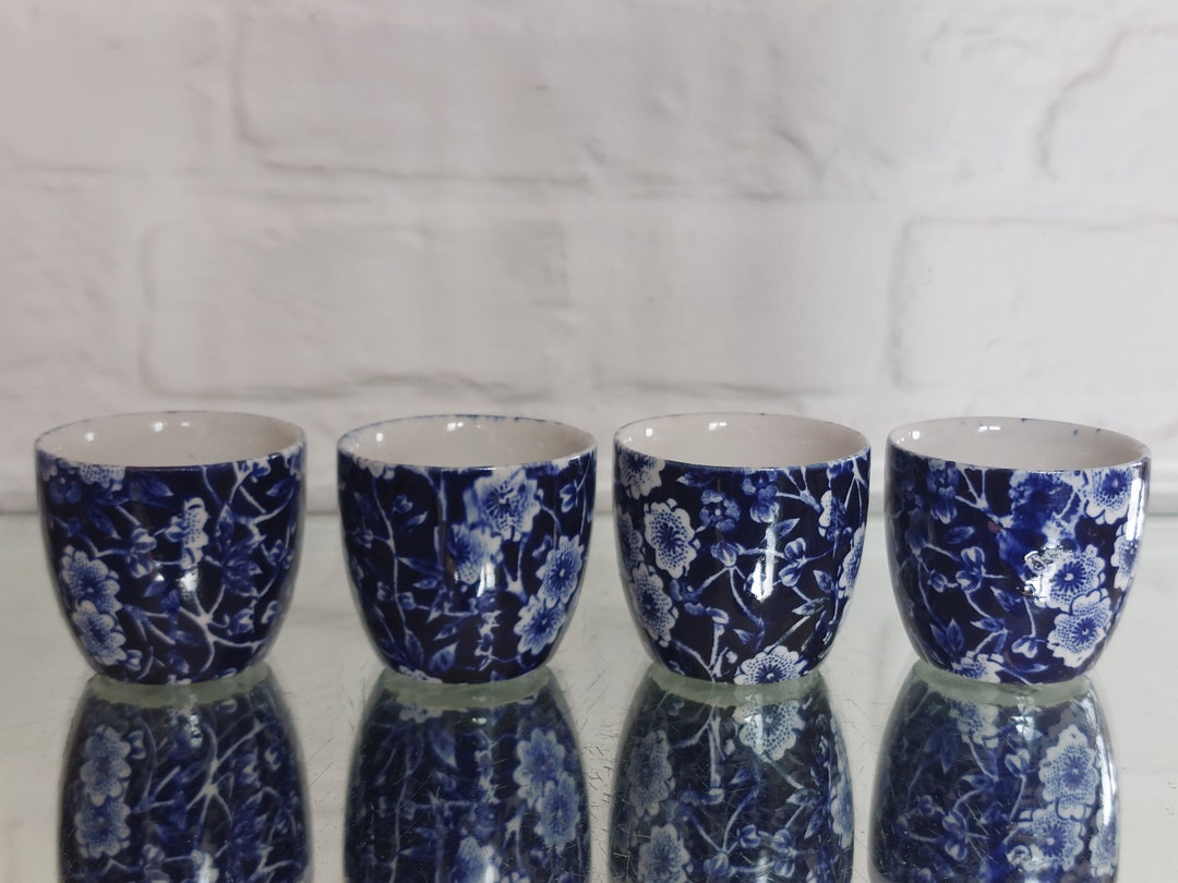Rare Burleigh Ware "calico" Pattern Egg Cups X 4- Perfect! - Etsy